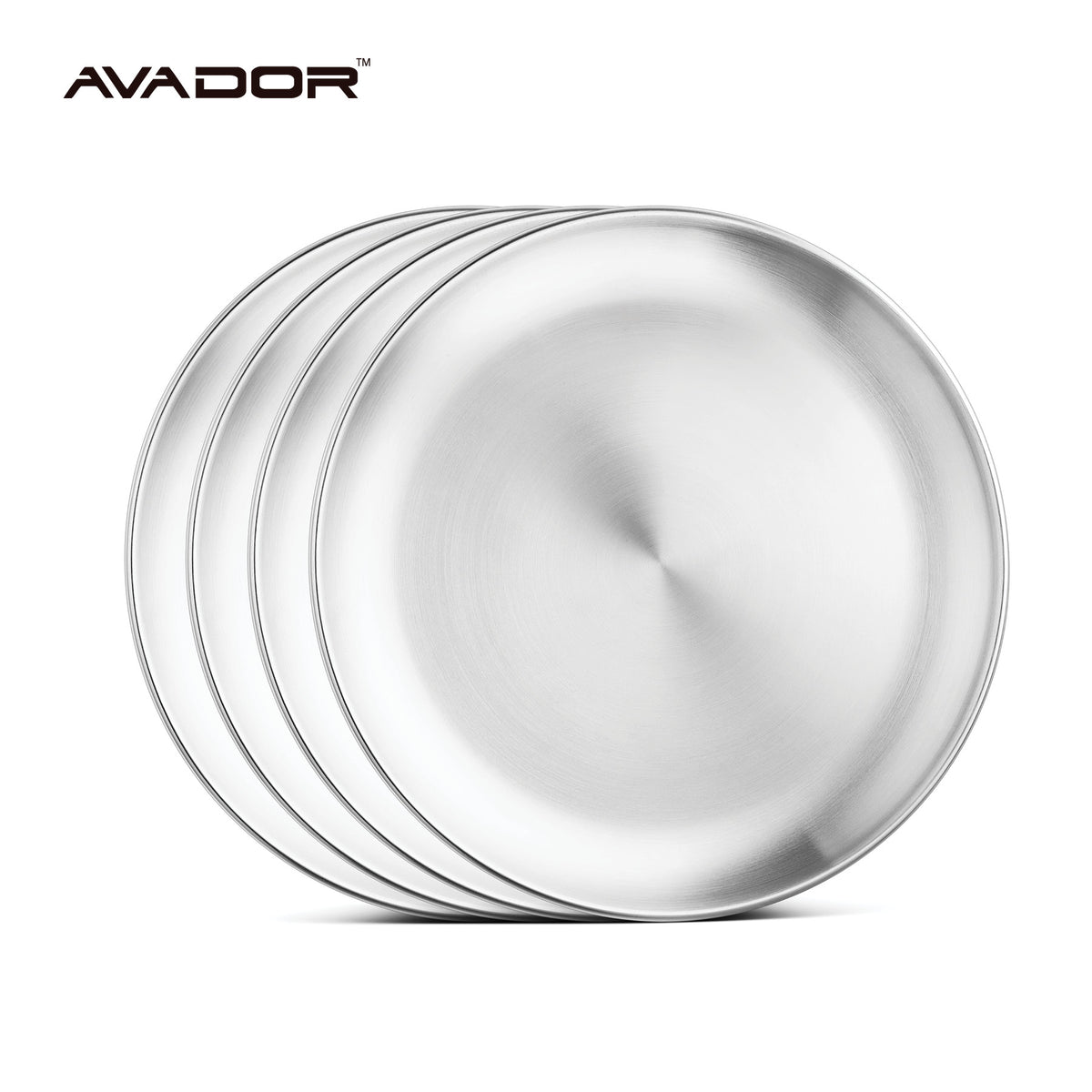 Stainless Steel Round Plates Set of 4 – Avador Business Group Inc.